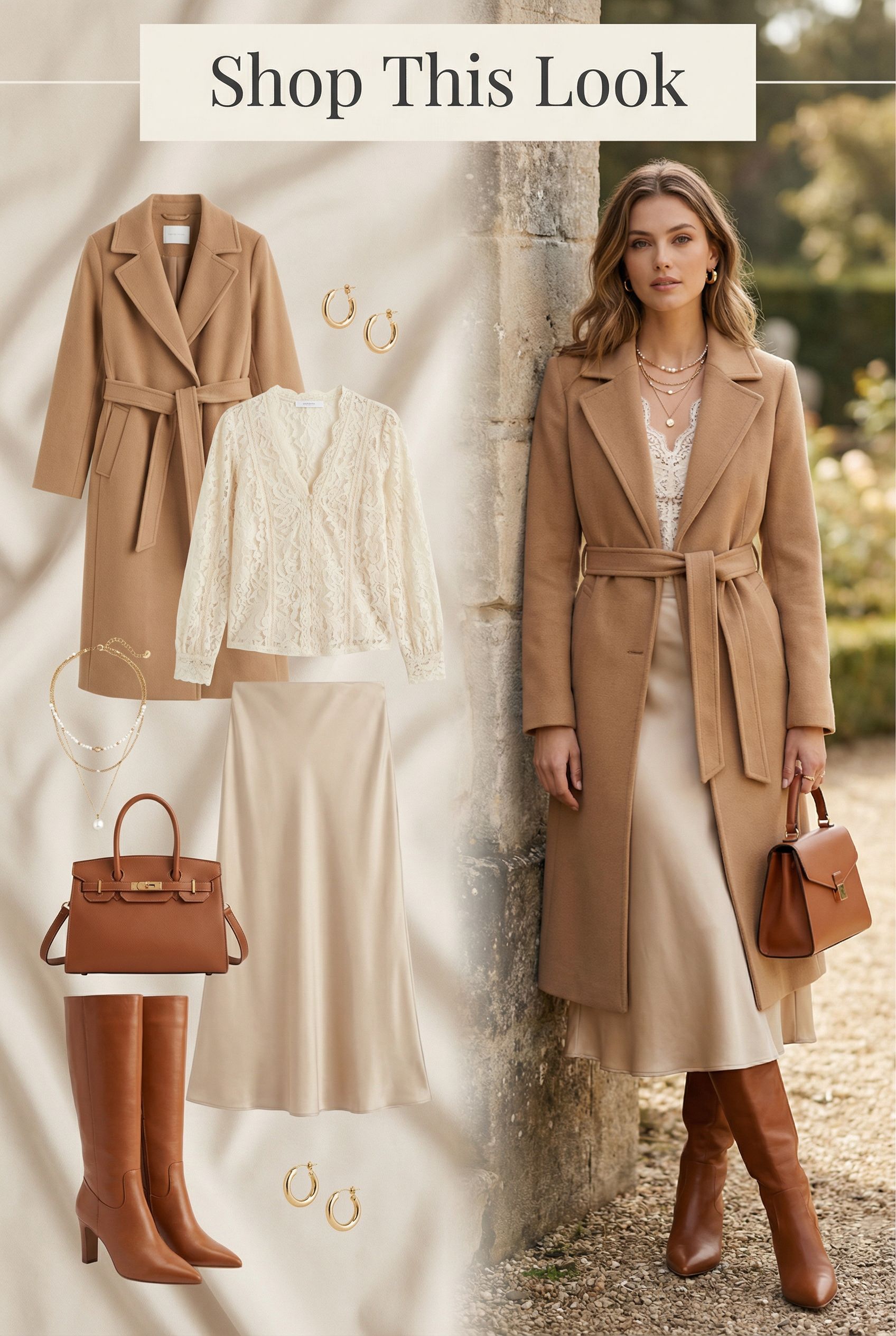 Feminine Lace Top Dinner Date Outfit with Satin Skirt - Shop This Look ...