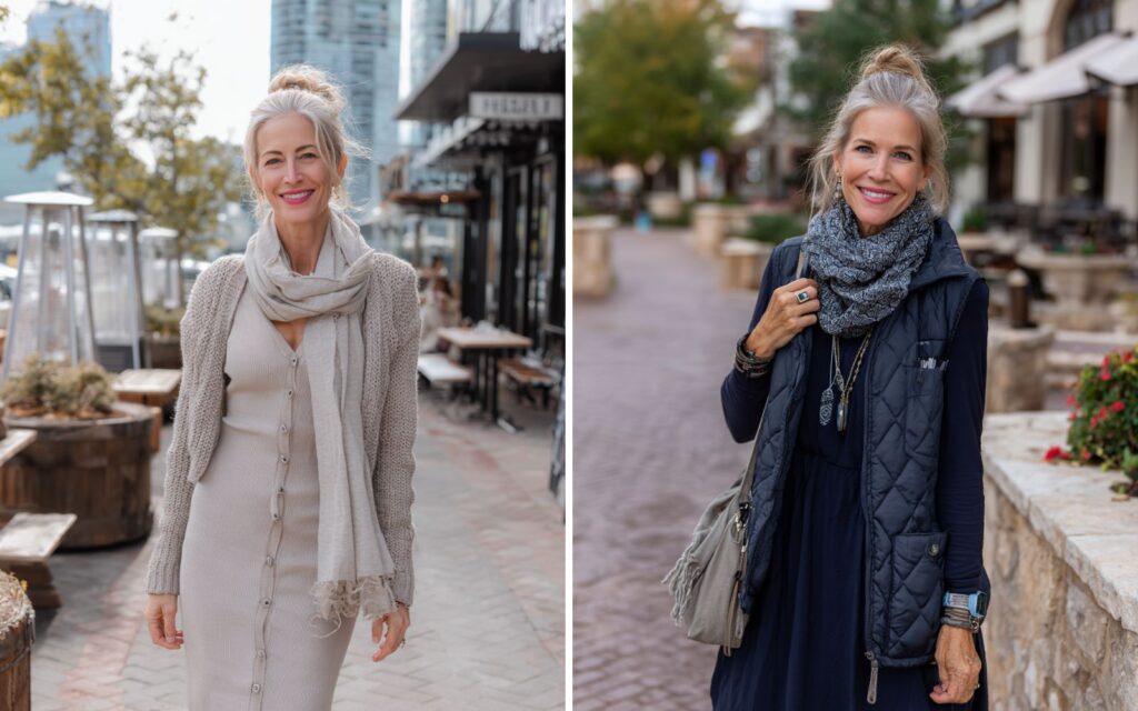 42 Genius Slimming Layered Midi Dress Outfits for Women Over 40 Who ...